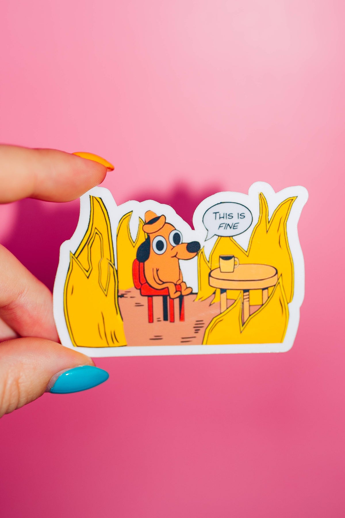 This Is Fine Sticker – Bench Pressed Letterpress