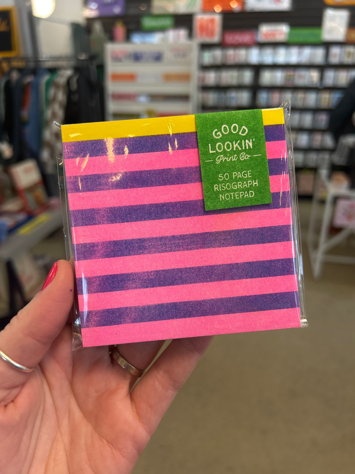 Pink & Purple Stripe Notepad – Bench Pressed Letterpress