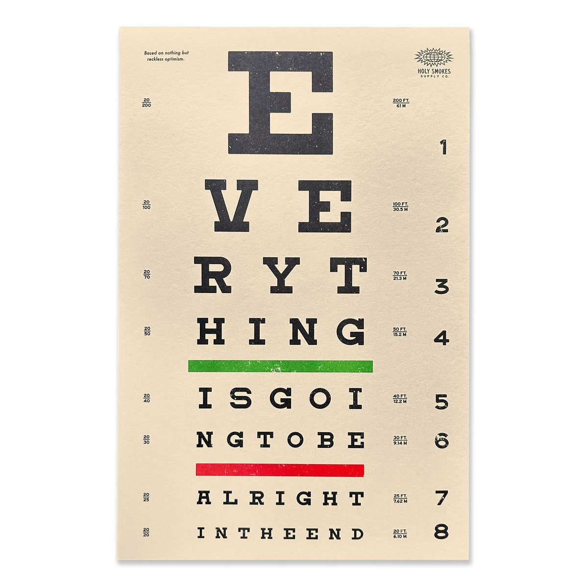 Eye Chart Print – Bench Pressed Letterpress