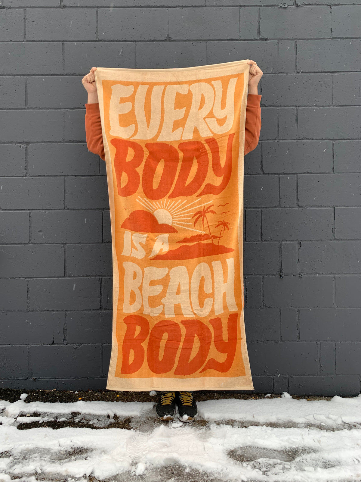 Every Body Is A Beach Body Towel – Bench Pressed Letterpress